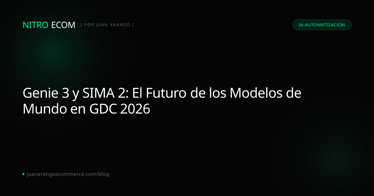 Genie 3 y SIMA 2: El Futuro de los Modelos de Mundo en GDC 2026 | Blog ...